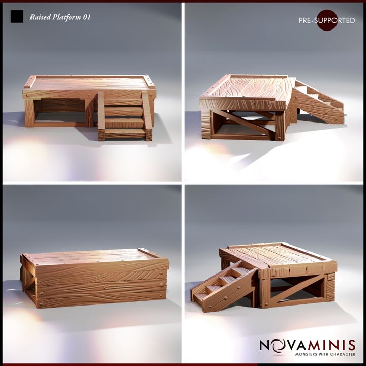 3D Printable Raised Platform 01 by NovaMinis