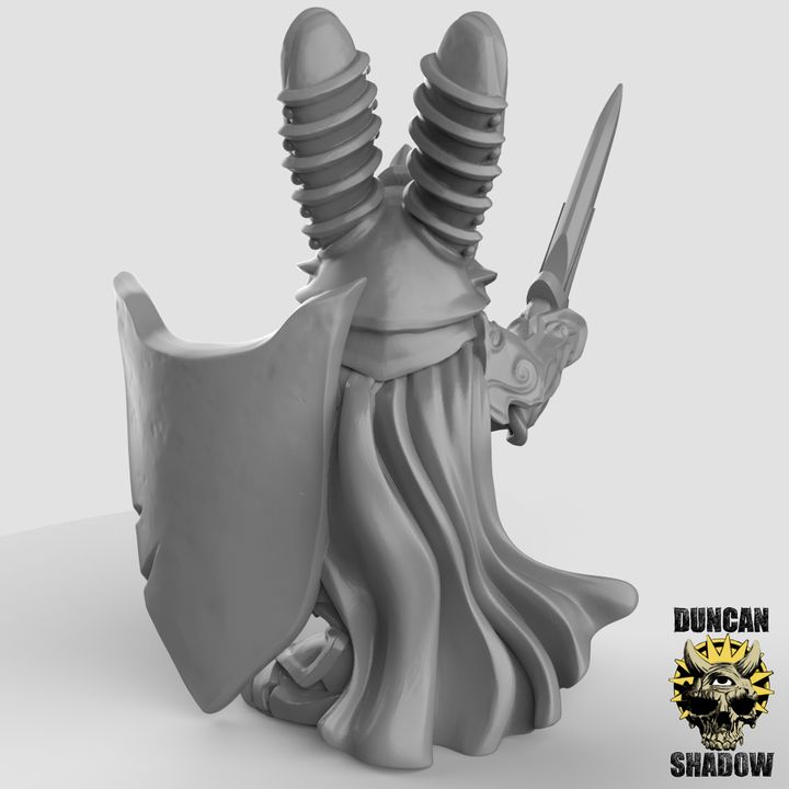 3D Printable Rabbit Folk Paladin (Pre Supported) by Duncan Shadow