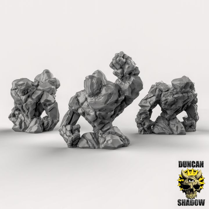 3D Printable Support Free Earth Elementals by Duncan Shadow