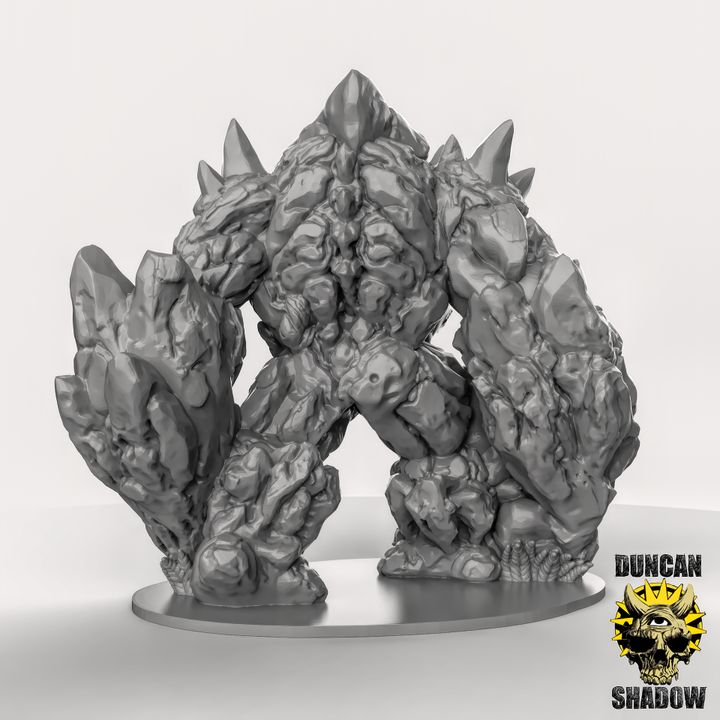 3D Printable Support Free Large Earth Elemental by Duncan Shadow