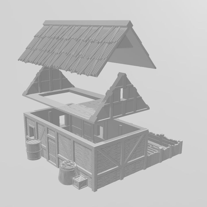 3D Printable Medieval Farm by Fabregat Laurent