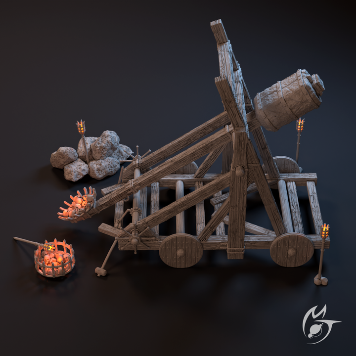 3D Printable Catapult - Siege Terrain by Making Tlon