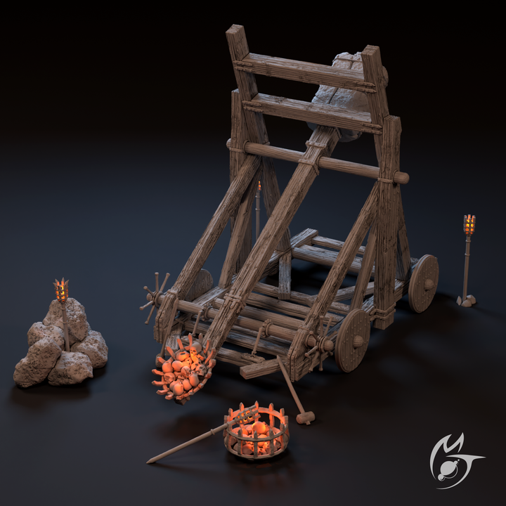 3D Printable Catapult - Siege Terrain by Making Tlon