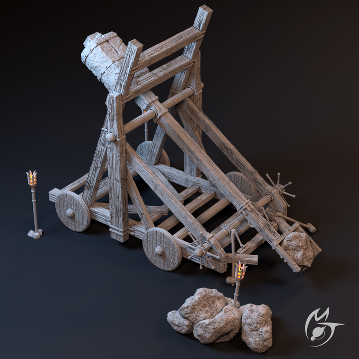 3D Printable Catapult - Siege Terrain by Making Tlon