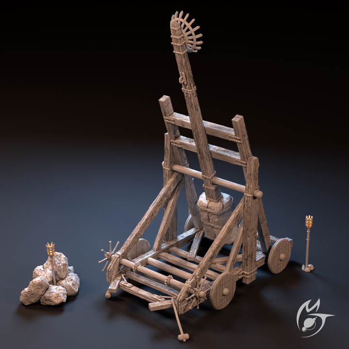 3D Printable Catapult - Siege Terrain by Making Tlon