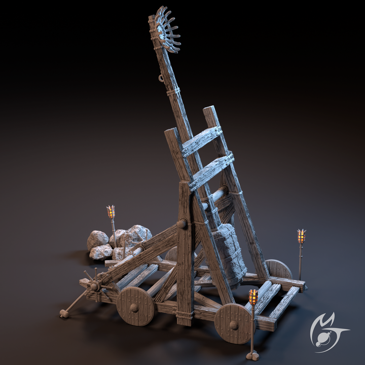 3D Printable Catapult - Siege Terrain by Making Tlon