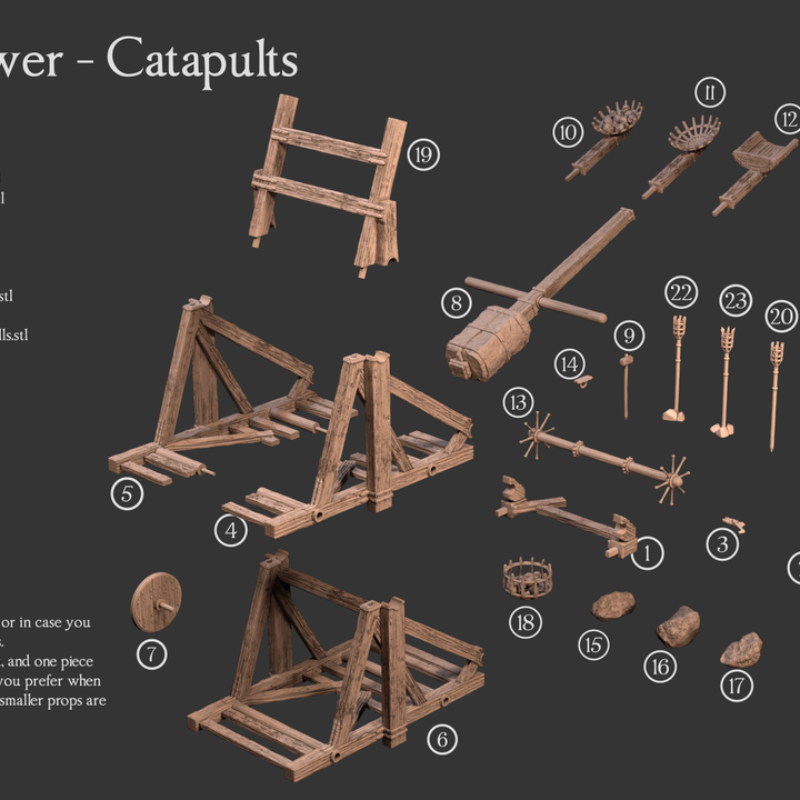 3D Printable Catapult - Siege Terrain by Making Tlon