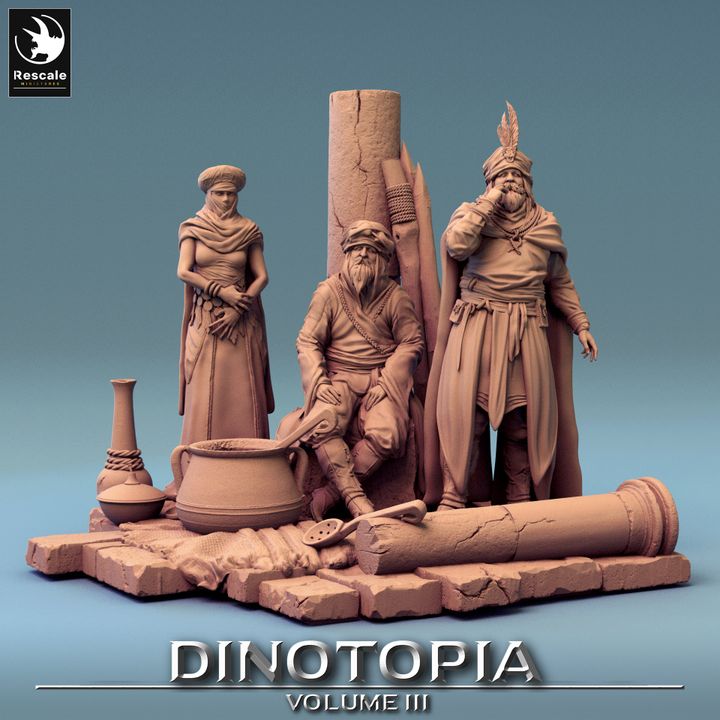 3D Printable Pack Dinotopia Diorama by Rescale Miniatures
