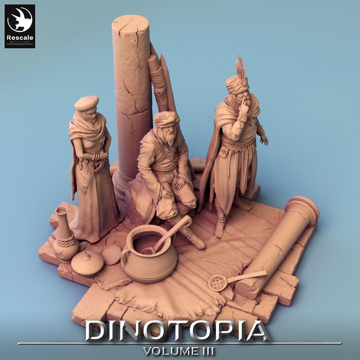 3D Printable Pack Dinotopia Diorama by Rescale Miniatures