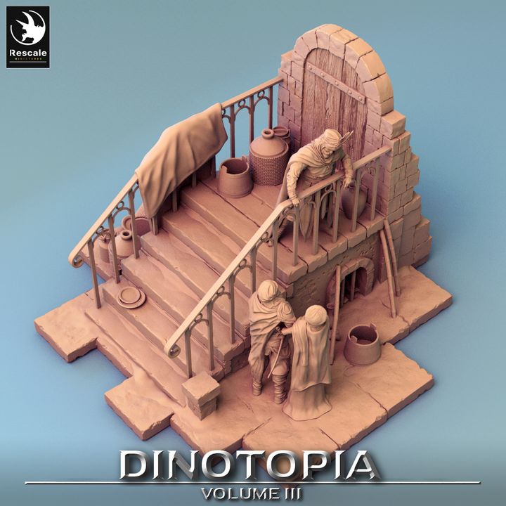 3D Printable Pack Dinotopia Diorama by Rescale Miniatures