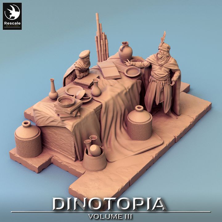 3D Printable Dinotopia Diorama Haggle by Rescale Miniatures