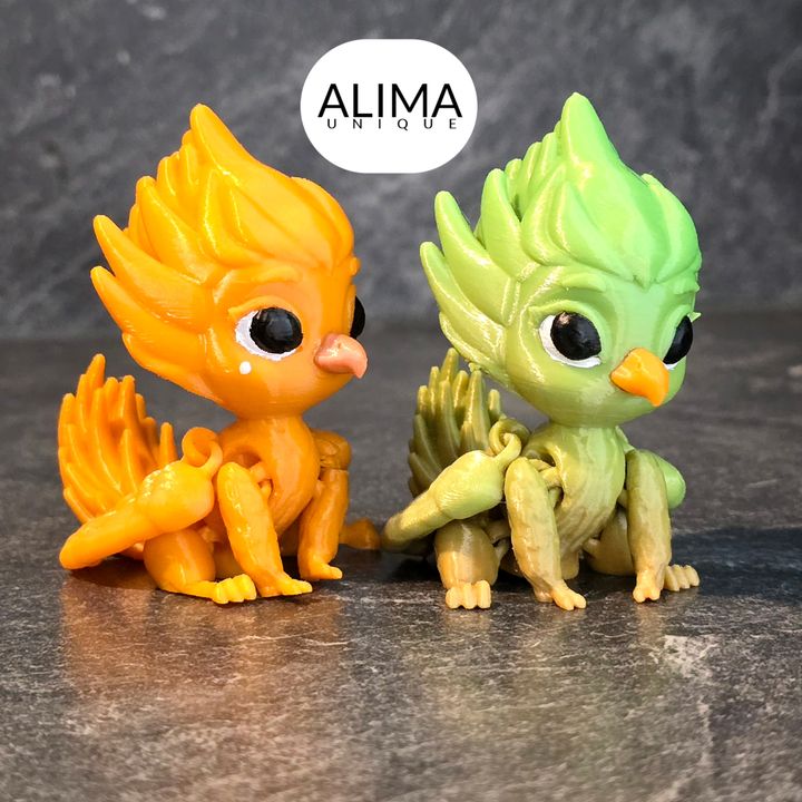 3D Printable baby phoenix - articulated / flexi by ALIMA UNIQUE DESIGNS