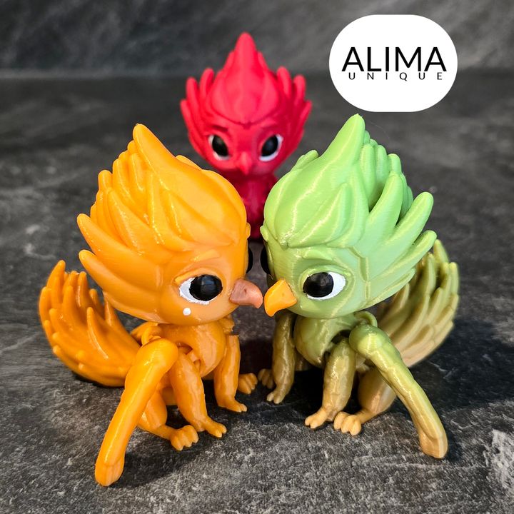 3D Printable baby phoenix - articulated / flexi by ALIMA UNIQUE DESIGNS