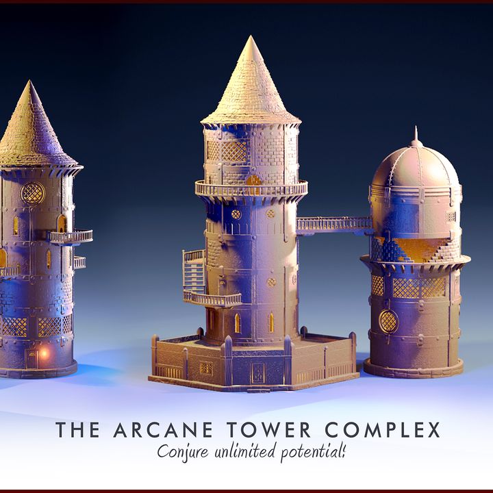 3D Printable Arcane Tower Complex - Complete Pack by NOVAMINIS
