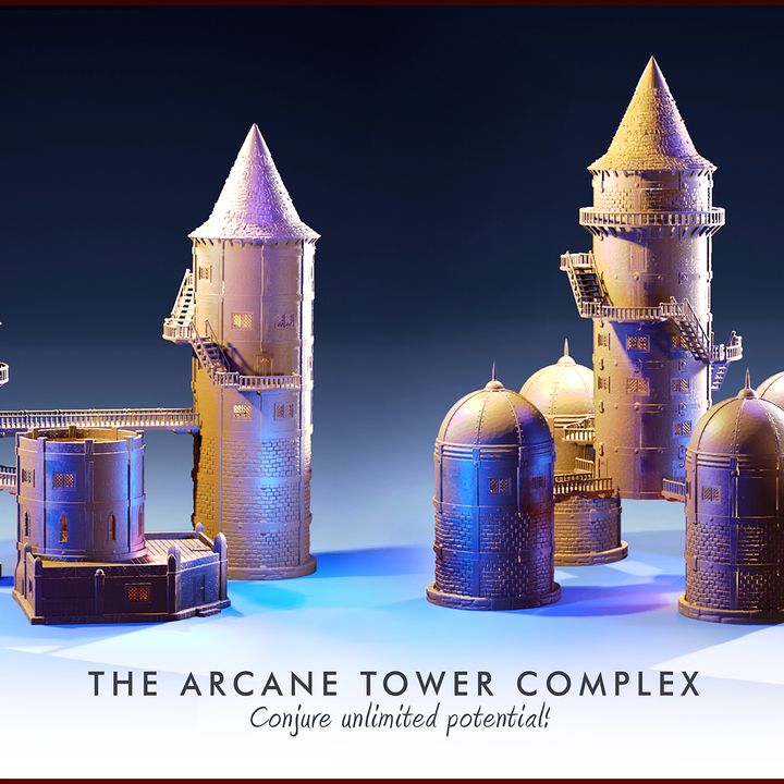 3D Printable Arcane Tower Complex - Complete Pack by NOVAMINIS