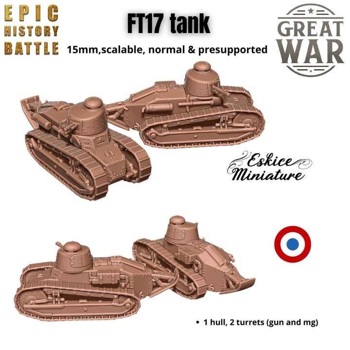3D Printable WW1 - French army pack for Epic History Battle by Eskice ...