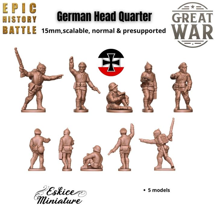 3D Printable WW1 - German army pack for Epic History Battle by Eskice ...