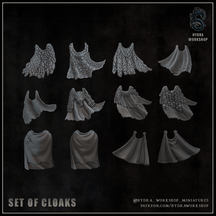 3D Printable Set of cloaks by Hydra workshop miniatures