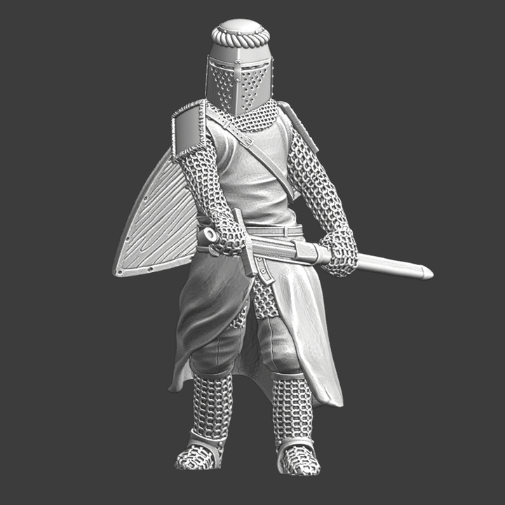 3D Printable Medieval crusader knight - drawing his sword by Northern ...