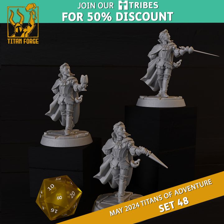 3D Printable RPG - DnD Hero Characters - Titans of Adventure Set 48 by ...