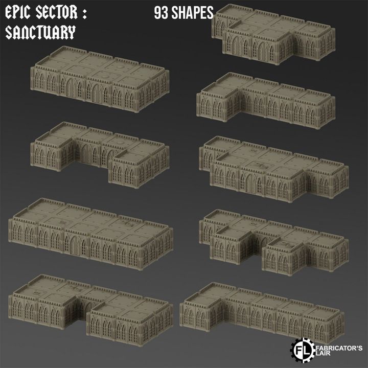 3D Printable Epic-scale Modular Building System - Grimdark Gothic by Fabricator's Lair