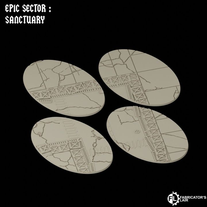 3D Printable 75 ROUND AND OVALE SCI-FI BASES 8 SIZES for Epic-scale Sci ...