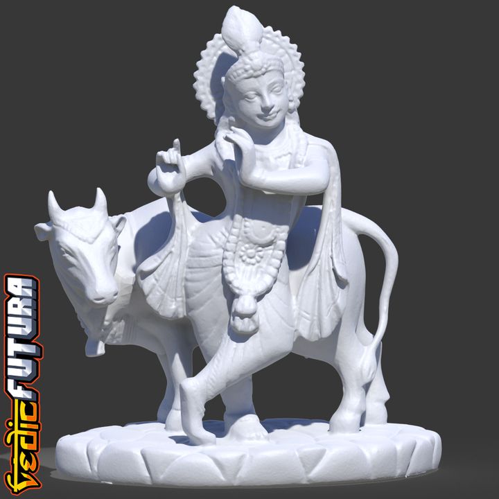 3D Printable Gopal Krishna – Maintainer of Cows by VedicFutura