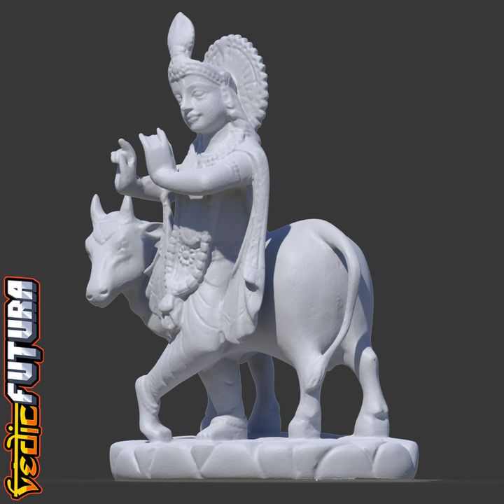 3D Printable Gopal Krishna – Maintainer of Cows by VedicFutura