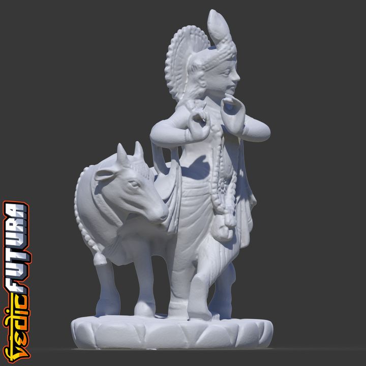 3D Printable Gopal Krishna – Maintainer of Cows by VedicFutura