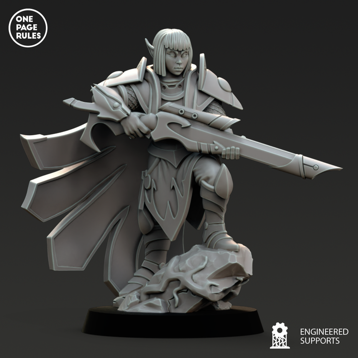 3D Printable Elven Noble (Sniper) - High Elf Fleets by One Page Rules
