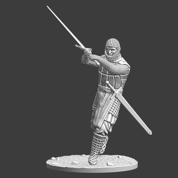 3D Printable Medieval Knight swing his claymore sword by Northern ...