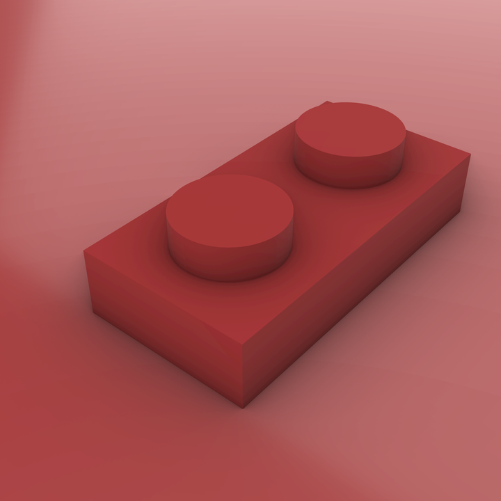 3D Printable LEGO Plate 1X2 by VLAD-MARIUS