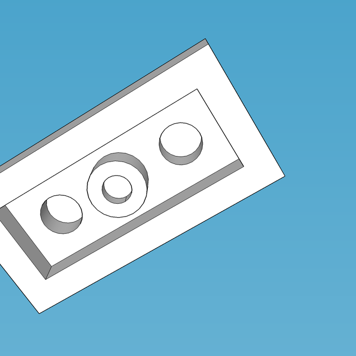 3D Printable LEGO Plate - 1X2 by VLAD-MARIUS