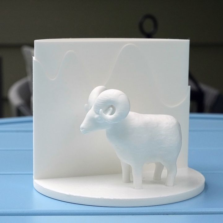 3D Printable Ram pen holder by Philippe Barreaud