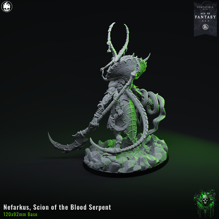 3D Printable Nefarkus, Scion of the Blood Serpent by Fleshcraft Studio