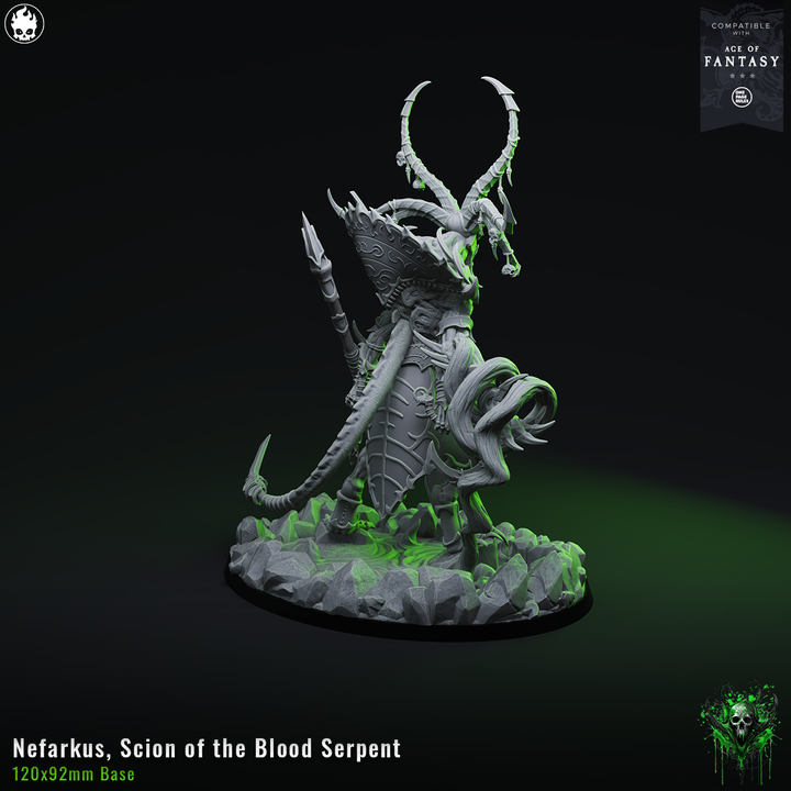 3D Printable Nefarkus, Scion of the Blood Serpent by Fleshcraft Studio