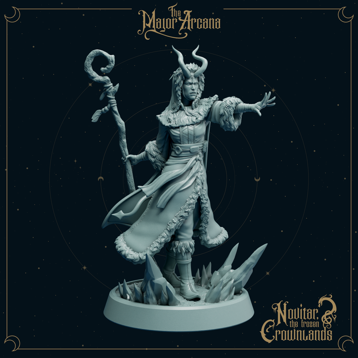 3D Printable Icewhisperer Mage - Tiefling Wizard by The Major Arcana