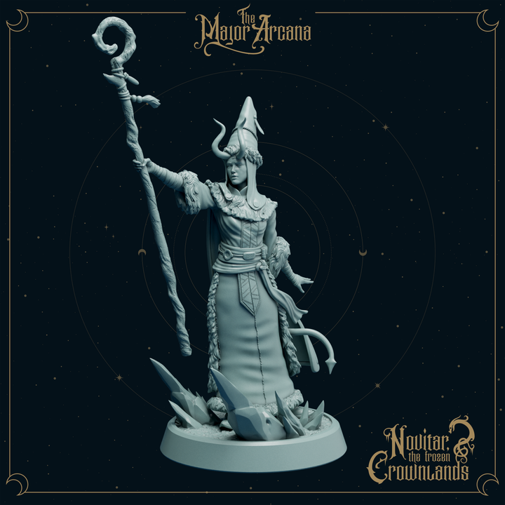 3D Printable Icewhisperer Mage - Tiefling Wizard by The Shattered Realms