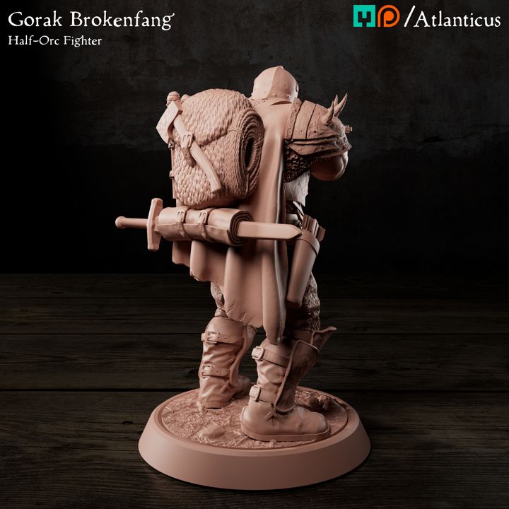 3D Printable Male Half-Orc Fighter - Gorak Brokenfang - Crossbow by ...