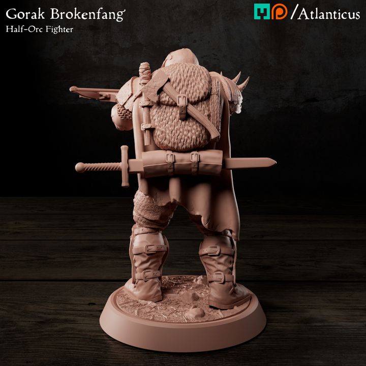 3D Printable Male Half-Orc Fighter - Gorak Brokenfang - Crossbow by ...