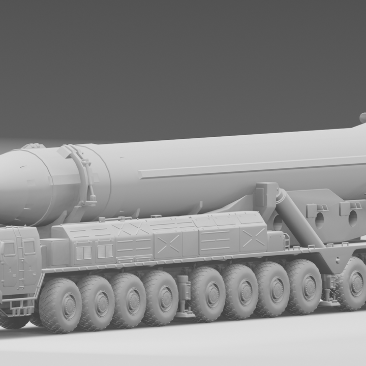 3D Printable Hwasong 17 ICBM on WS52100 TEL by The Military Industrial Complex