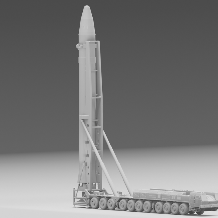 3D Printable Hwasong 17 ICBM on WS52100 TEL by The Military Industrial Complex