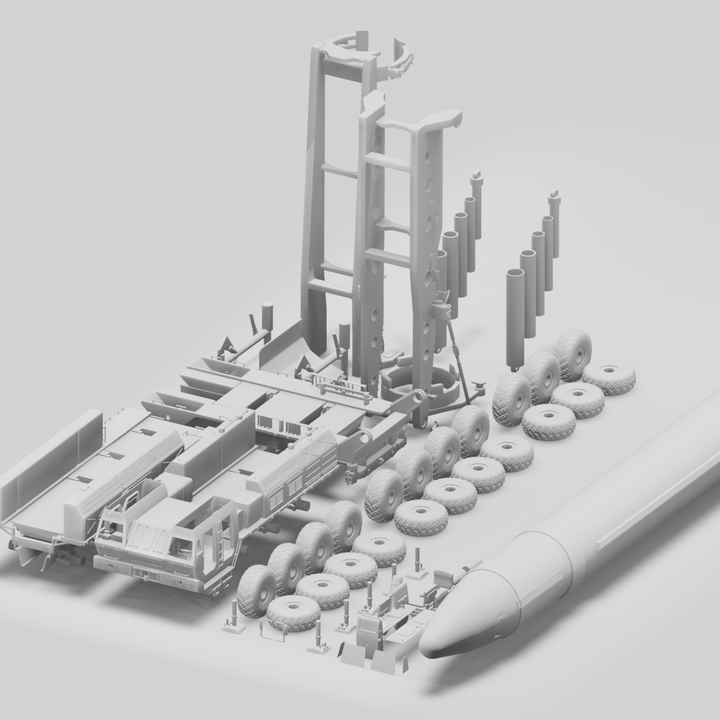 3D Printable Hwasong 17 ICBM on WS52100 TEL by The Military Industrial Complex