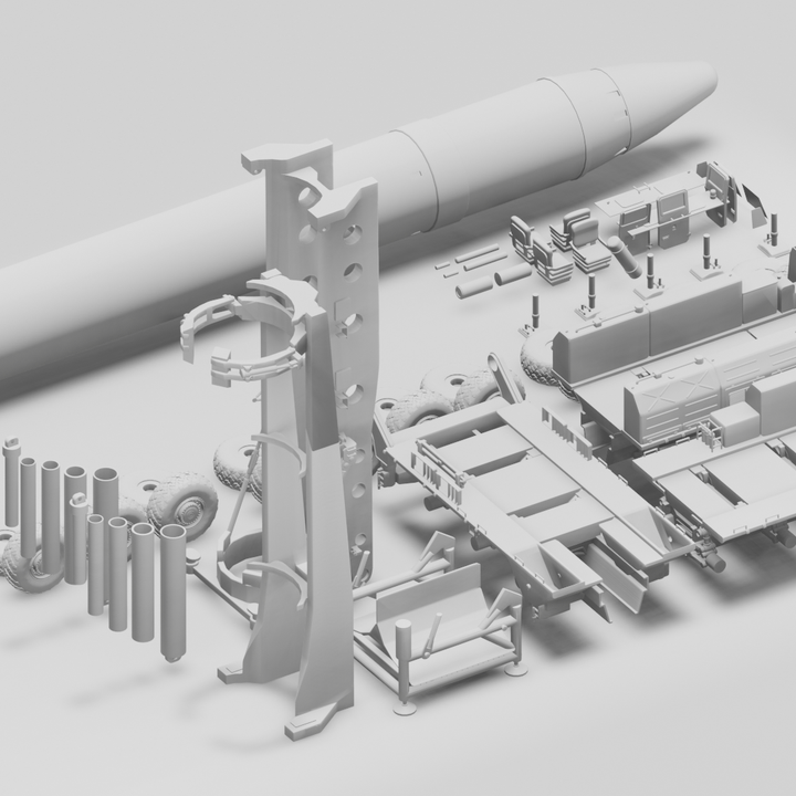 3D Printable Hwasong 17 ICBM on WS52100 TEL by The Military Industrial Complex