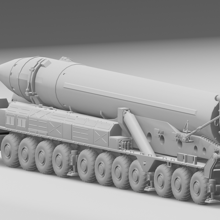 3D Printable Hwasong 17 ICBM on WS52100 TEL by The Military Industrial Complex