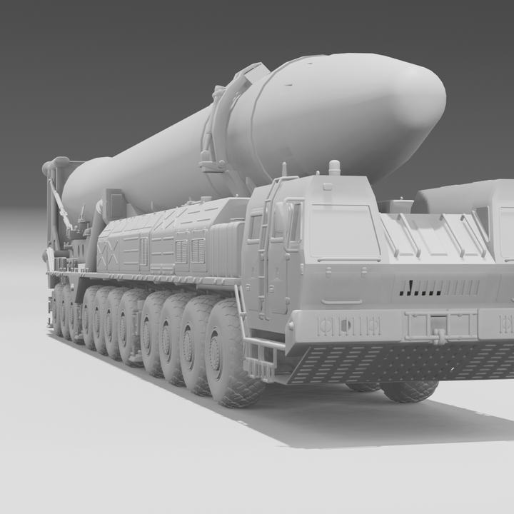 3D Printable Hwasong 17 ICBM on WS52100 TEL by The Military Industrial Complex