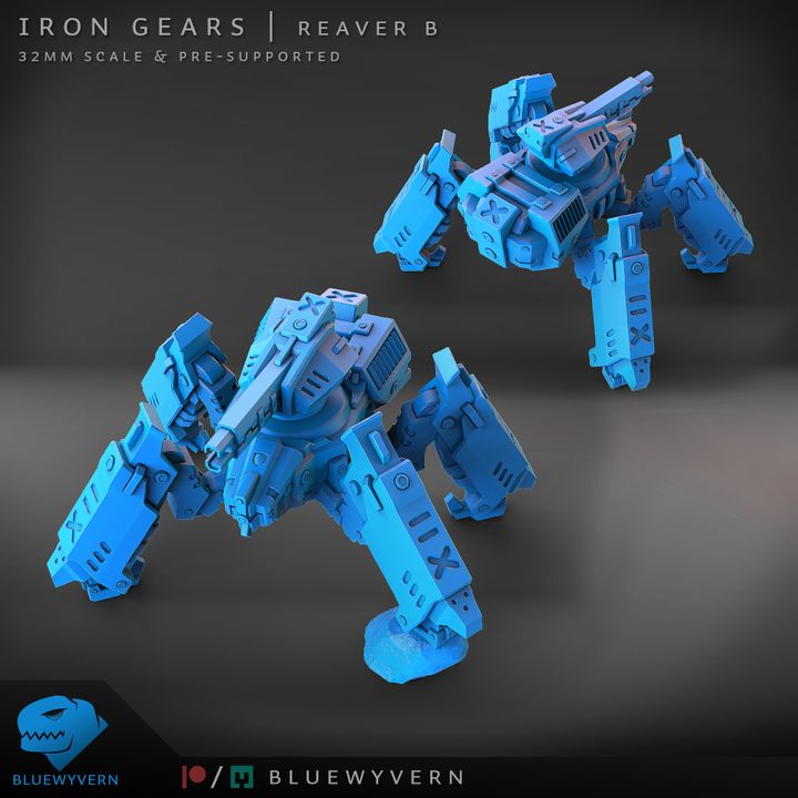 3D Printable Iron Gears - Reavers (Modular) by BlueWyvern