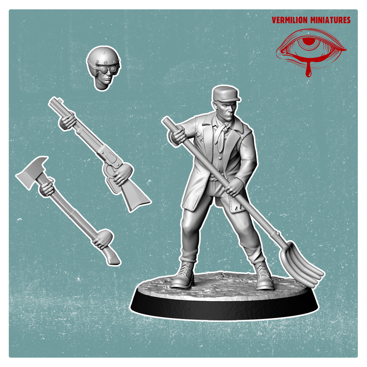 3D Printable Farmer by Vermilion Miniatures