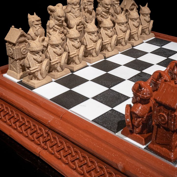 3D Printable Viking Chess Board by Stlflix
