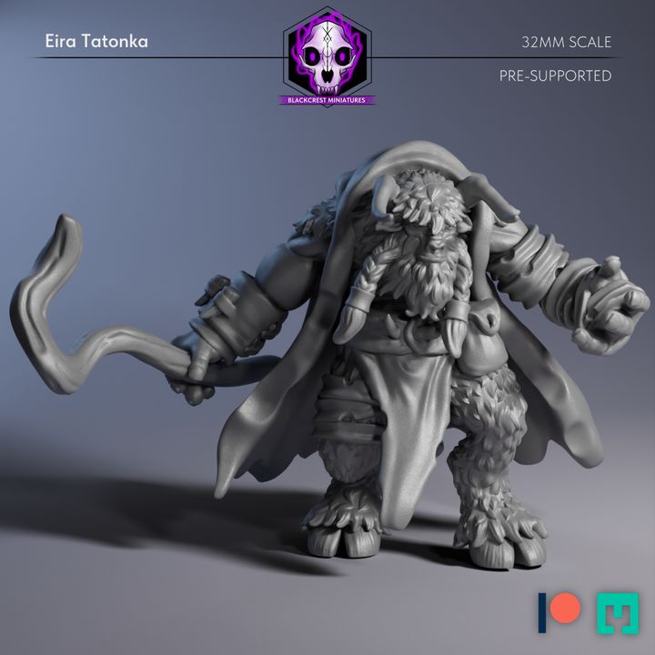 3D Printable Eira Tatonka - Shaman Achak by Blackcrest Miniatures